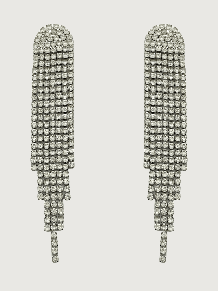 Sally Shimmer Earrings in Rhodium Plated Metal – The Jewels Jar