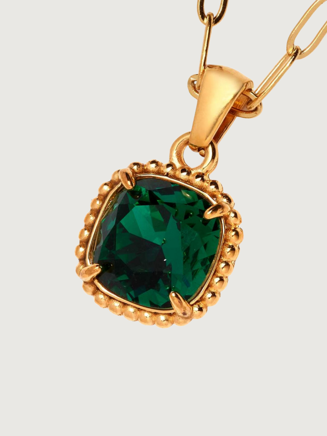 Atlantic Sparkle Waterproof Pendant Necklace in 18K Gold Plated Stainl ...