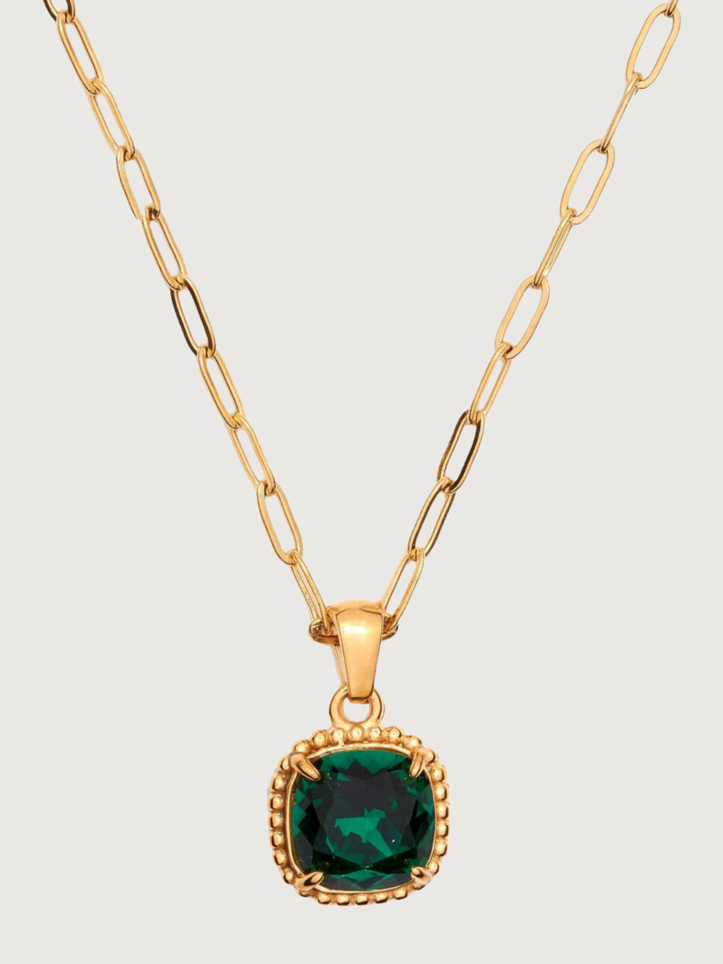 Atlantic Sparkle Waterproof Pendant Necklace in 18K Gold Plated Stainl ...